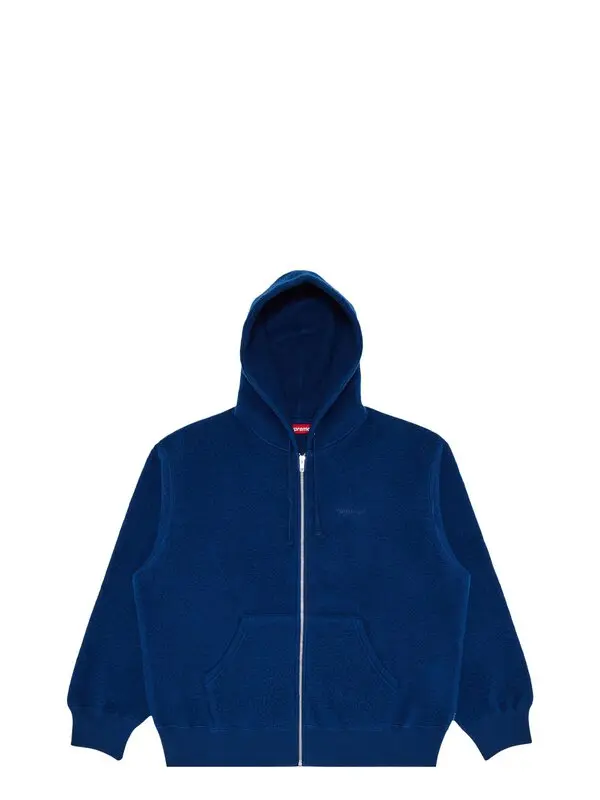 Supreme Pilled Zip Up Hooded Sweatshirt - Blue