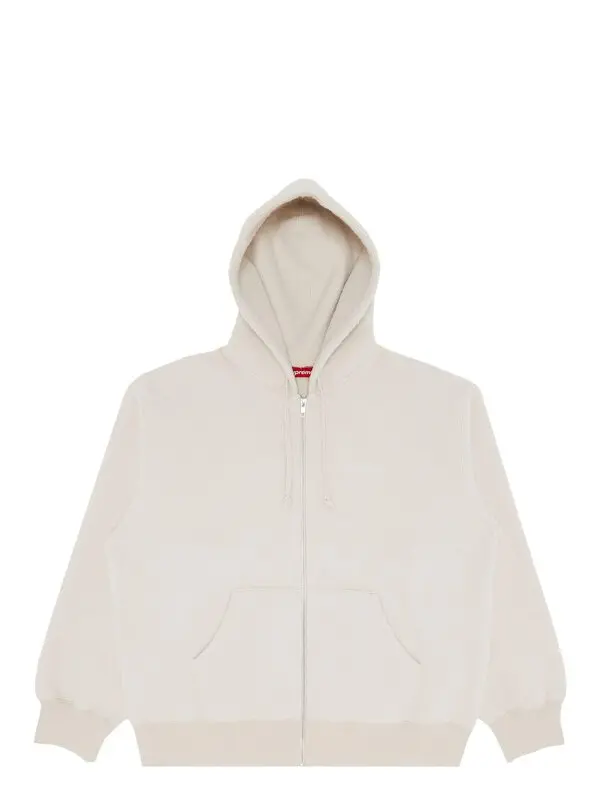 Supreme Pilled Zip Up Hooded Sweatshirt - Cream