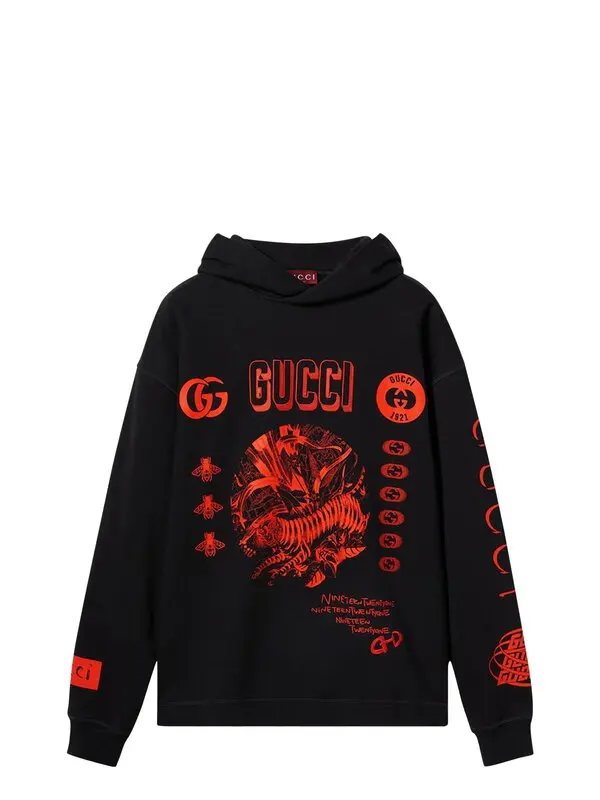 Gucci Printed Hoodie - Black
