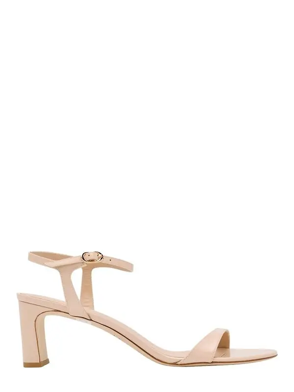 STUART WEITZMAN Babette Patent Ankle-strap Sandals - Barely Beige