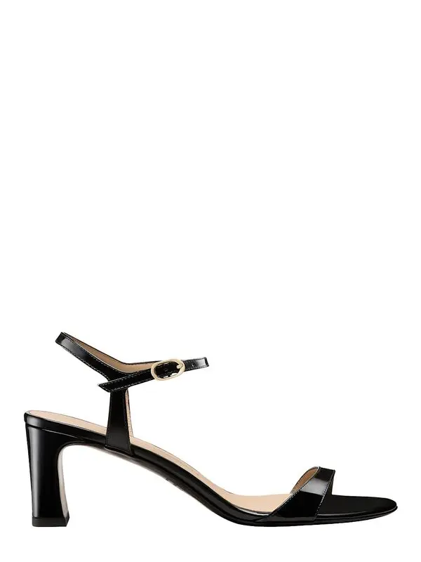 STUART WEITZMAN Babette Patent Ankle-strap Sandals - Black