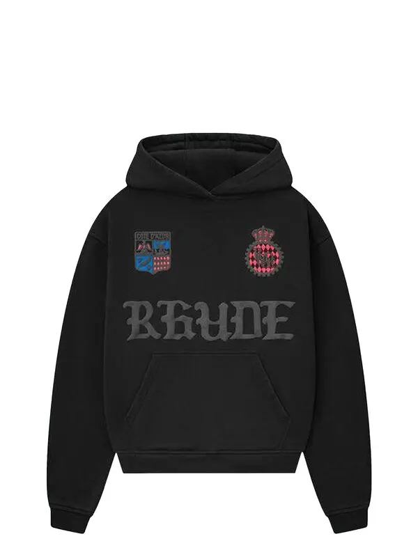 Rhude Côte D'azur Crest Hoodie - Black
