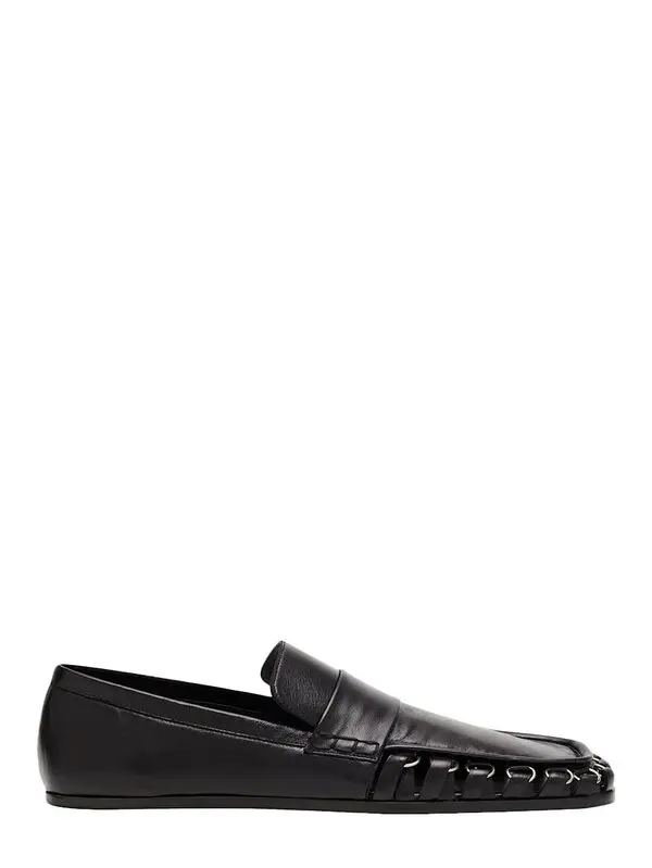 JIL SANDER Leather Slip-on Loafers - Black