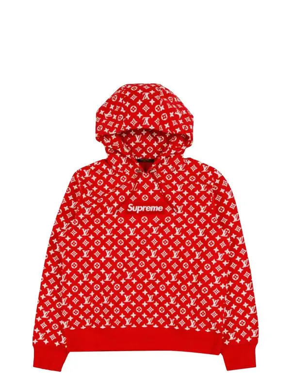 LOUIS VUITTON X Supreme Box Logo Hooded Sweatshirt - Red