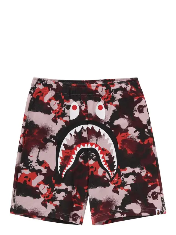BAPE Map Camo Shark Sweatshorts - Red