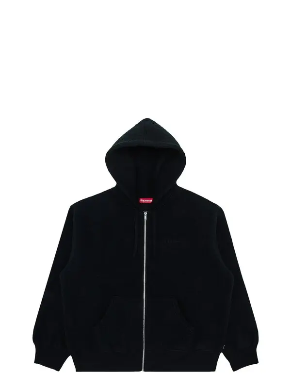 Supreme Pilled Zip Up Hooded Sweatshirt - Black
