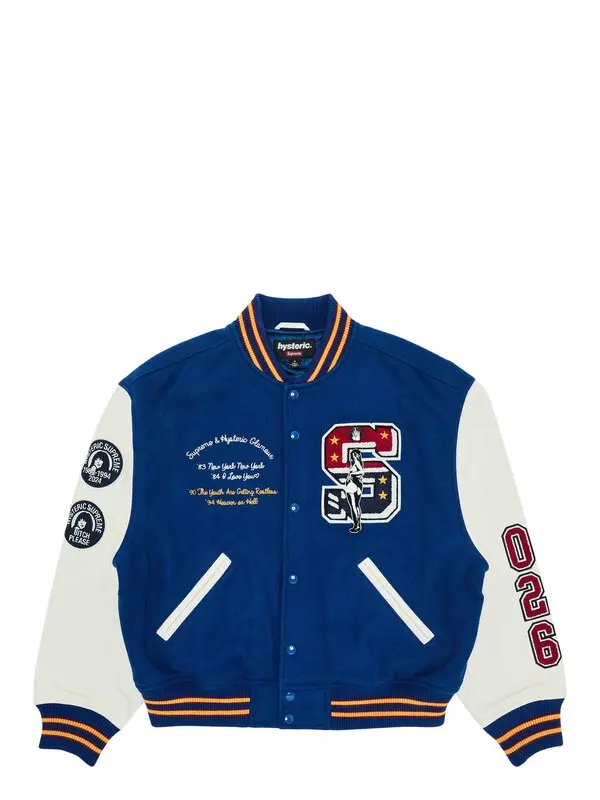 Supreme X Hysteric Glamour Varsity Jacket - Blue