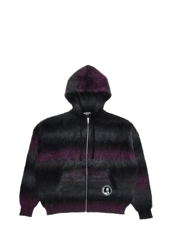 Supreme X Hysteric Glamour Mohair Zip Up Hooded Sweatshirt - Black