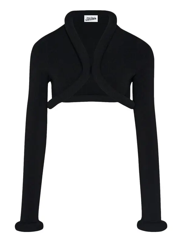 Jean Paul Gaultier Cropped Cardigan With Foam Detail - Black