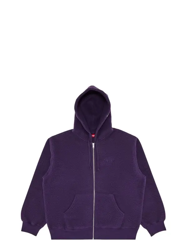 Supreme Pilled Zip Up Hooded Sweatshirt - Purple