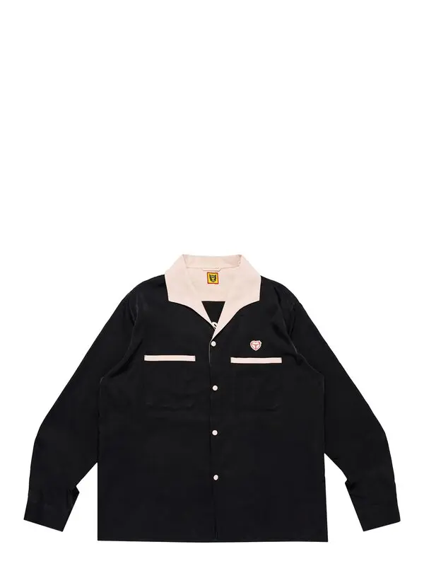 HUMAN MADE Open Collar Shirt - Black