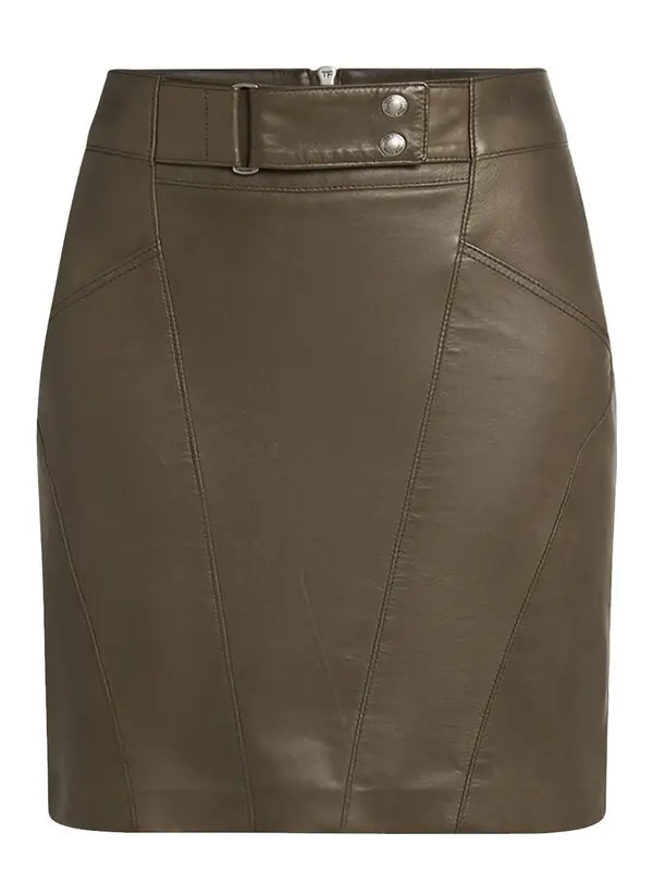 TOM FORD Soft Nappa Leather Mini Skirt - Military G