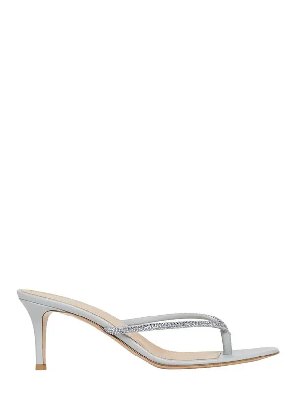 GIANVITO ROSSI India Strass Thong Stiletto Sandals - Cloud