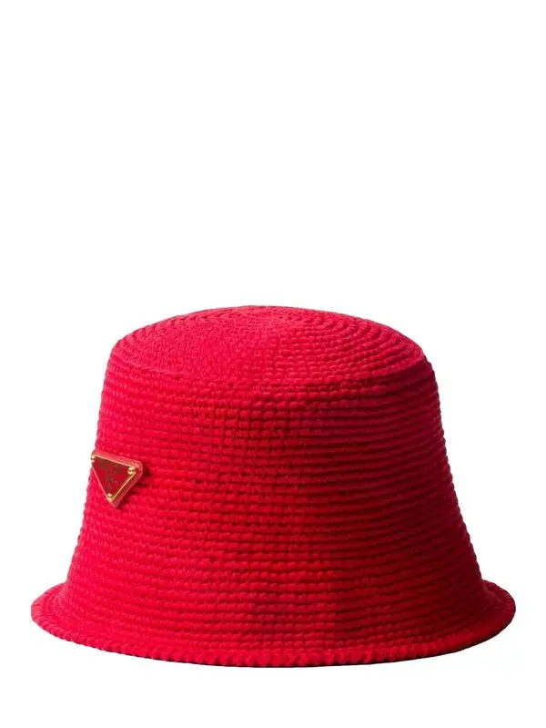 Prada Crochet Bucket Hat - Red