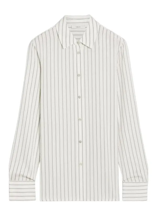 Vince Striped Silk-blend Shirt - White