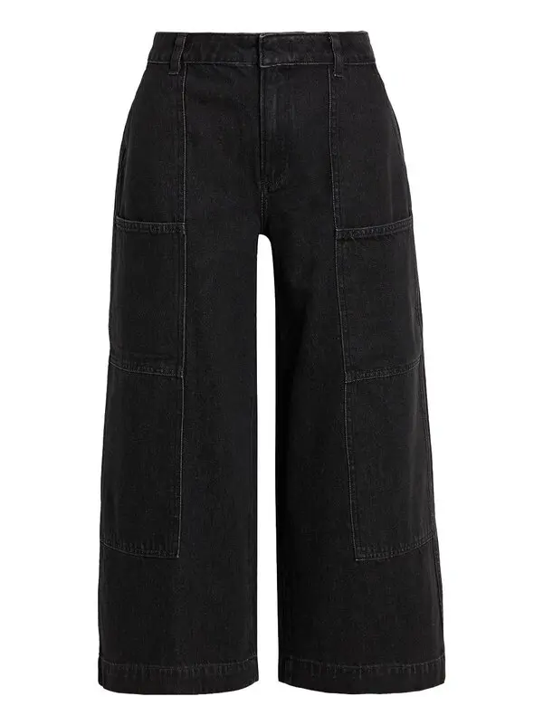 Vince Cropped High-rise Cargo Jeans - Black
