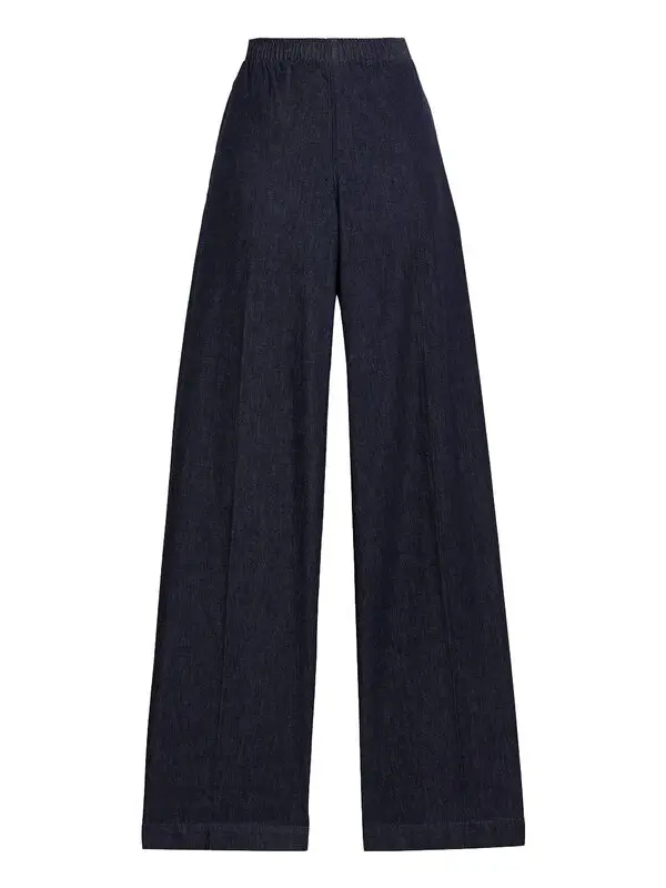 Vince Cotton-chambray Wide-leg Pants - Indigo