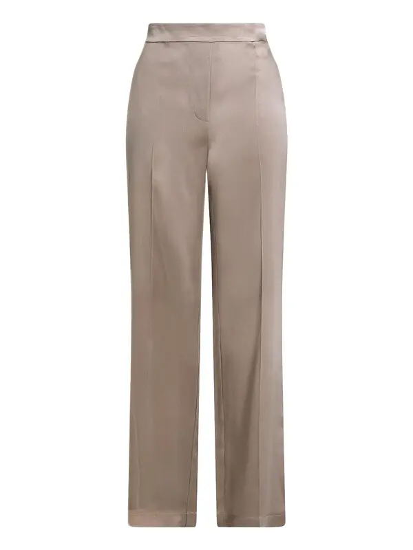JOSEPH Tova Silk-satin Straight-leg Pants - Mushroom