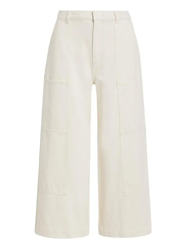 Vince Cropped High-rise Cargo Jeans - Ivory