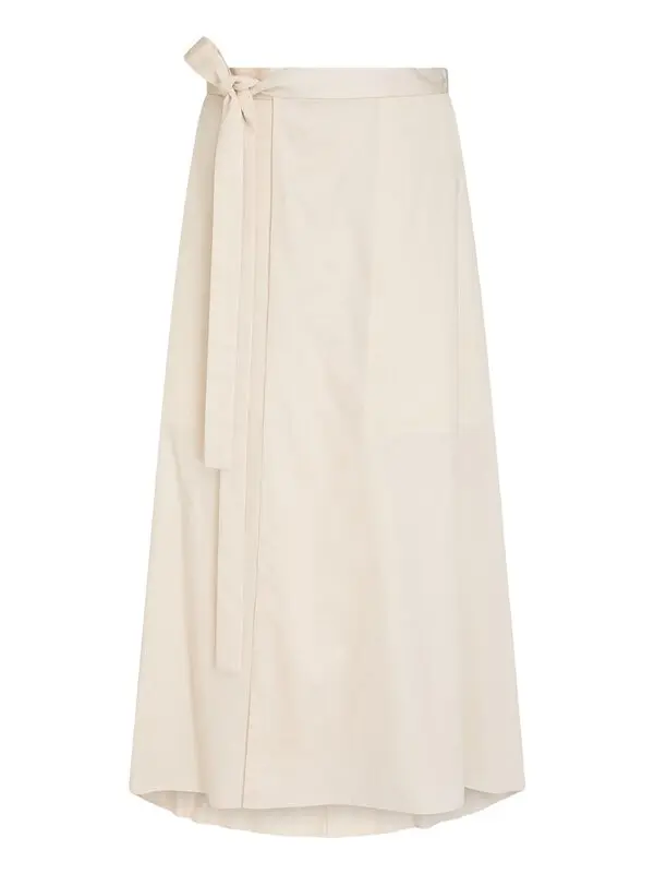 JOSEPH Alix Cotton Midi Wrap Skirt - Ecru