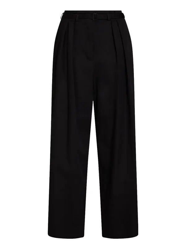 JOSEPH Tunius Cotton-sateen Wide-leg Pants - Black