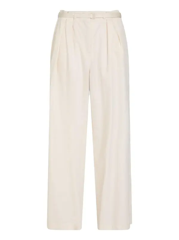 JOSEPH Tunius Cotton-sateen Wide-leg Pants - Ivory