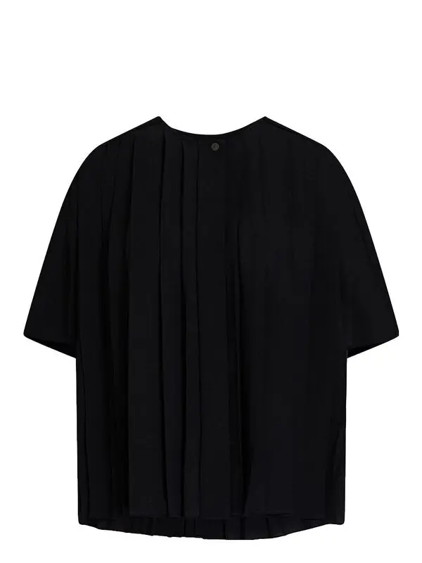JOSEPH Bouloi Pleated Crepe Blouse - Black