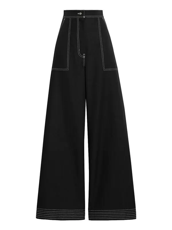 Max Mara Oboli Wide-leg Pants - Black