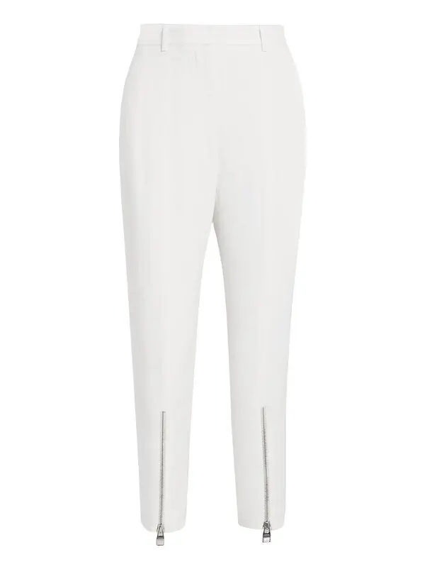 Alexander McQueen Cropped Skinny Crepe Pants - White