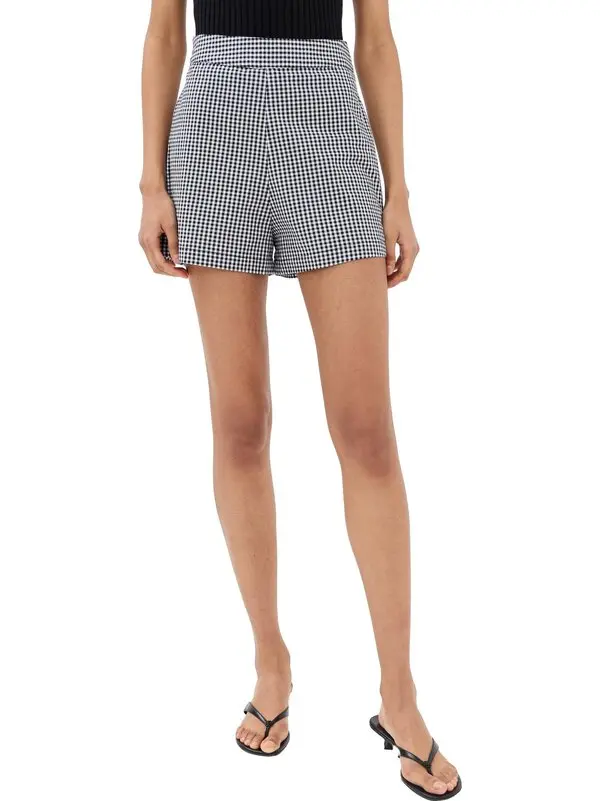 LE BOP Desiree Gingham Check Shorts - Gingham Black & White