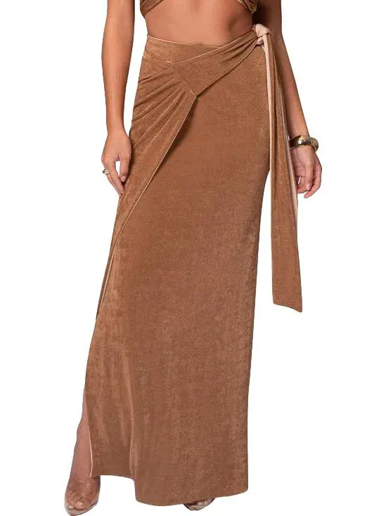 JLUXLABEL Reversible Maxi Skirt - Brown