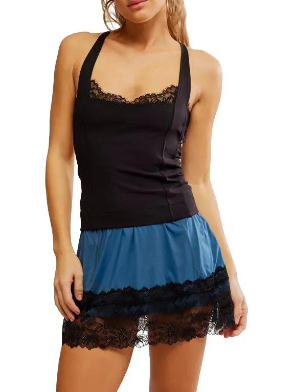 Free People Lace Trim Camisole - Black