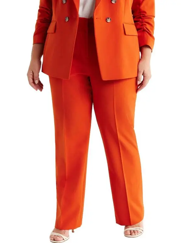 TAHARI ASL Flare-leg Trousers - Persimmon