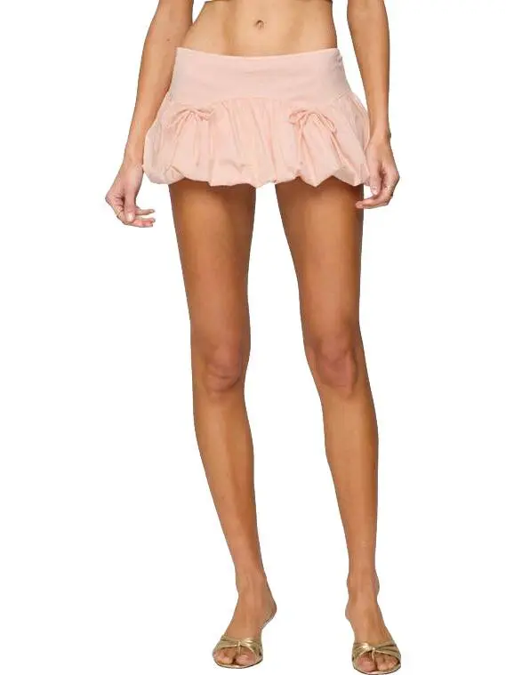 EDIKTED Margo Bubble Hem Miniskort - Light-pink