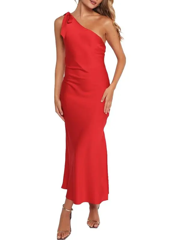 PETAL & PUP Tatiana One-shoulder Gown - Red