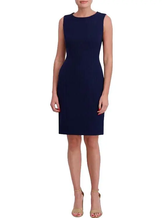 KASPER Sleeveless Stretch Sheath Dress - Kasper Navy