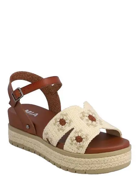 Mia Platform Sandal - Cognac/ Bone