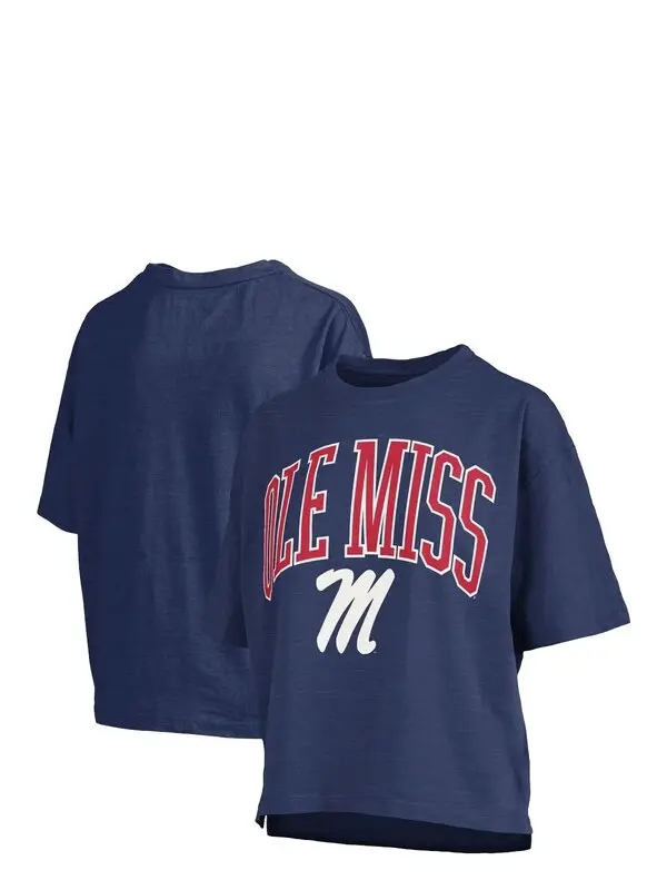 PRESSBOX Ole Miss Rebels Nelson Arch Oversized Slub T-shirt - Navy
