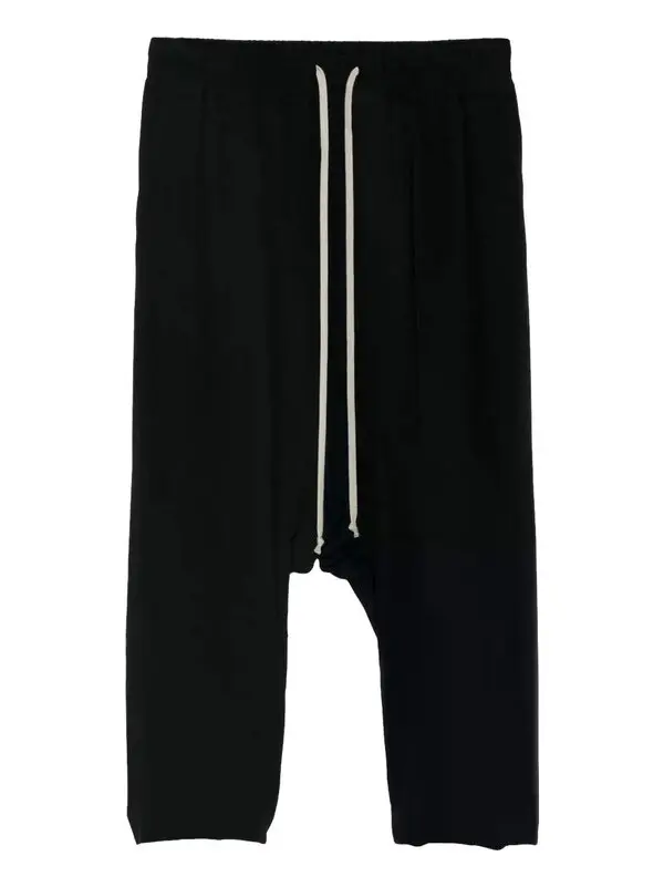 Rick Owens Drawstring Cropped Trousers - Black
