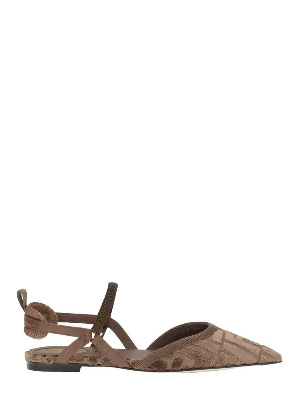 Fendi Colibri Lite Slingback Ballerinas - Brown