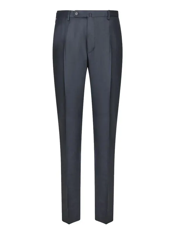 Incotex Regular Fit Flannel Trousers - Blue