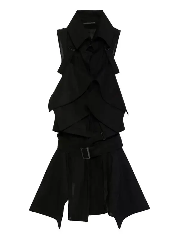 Yohji Yamamoto Belted Asymmetric Jacket - Black