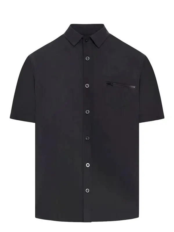 Sacai Short-sleeve Button-up Shirt - Black