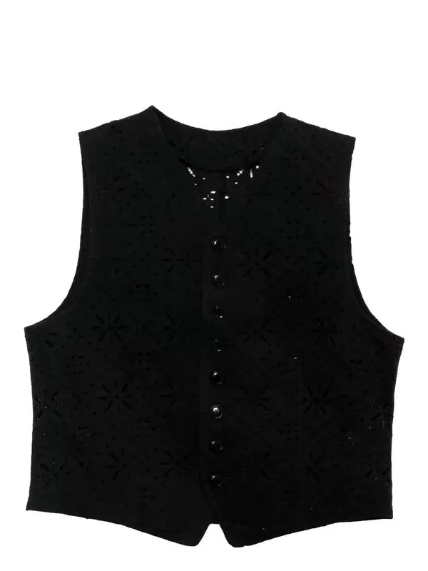 Y’s Laced Sleeveless Vest - Black