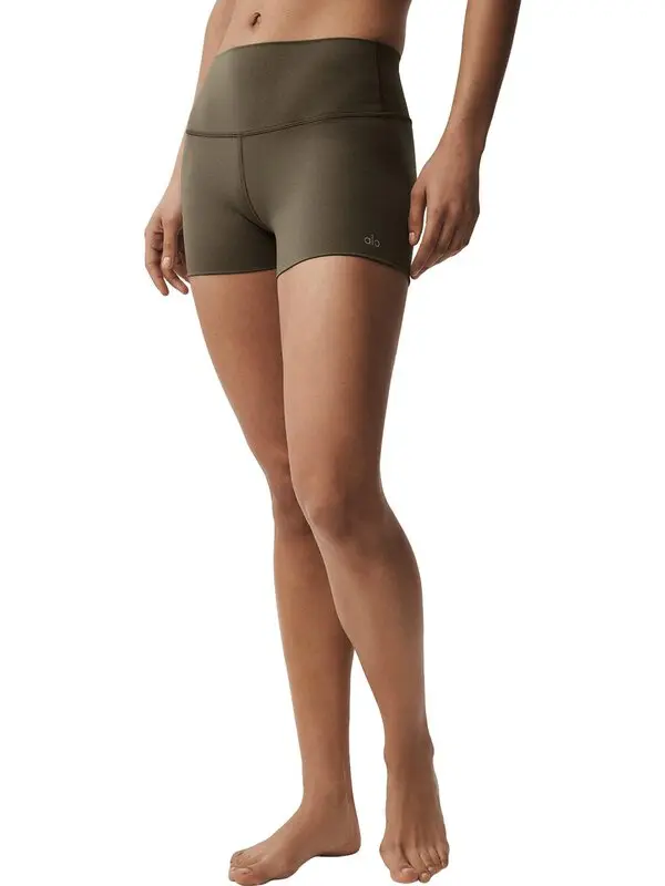 Alo Yoga 3" Softsculpt High-waist Precision Short - Olive Tree