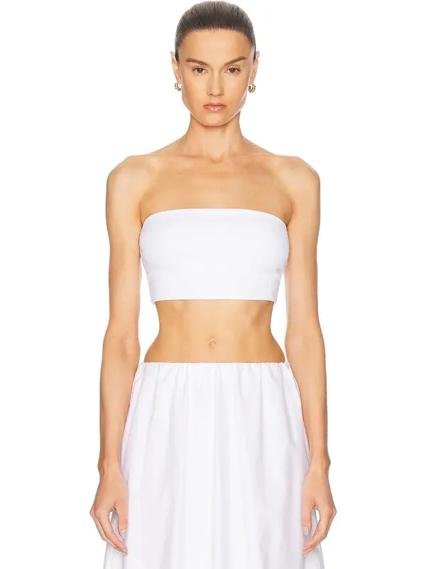 Enza Costa Essential Bandeau Top - White