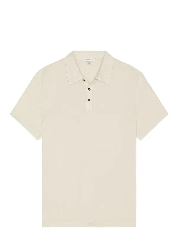 Club Monaco Lightweight Washed Polo In Brown - Island Fossil