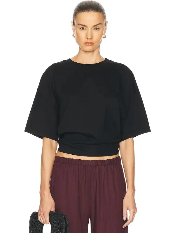 Enza Costa Supima Curve Tee - Black