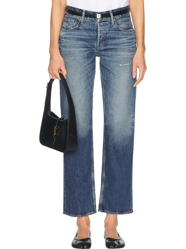 Moussy Vintage Cedarhurst Straight Low Jeans - Blue
