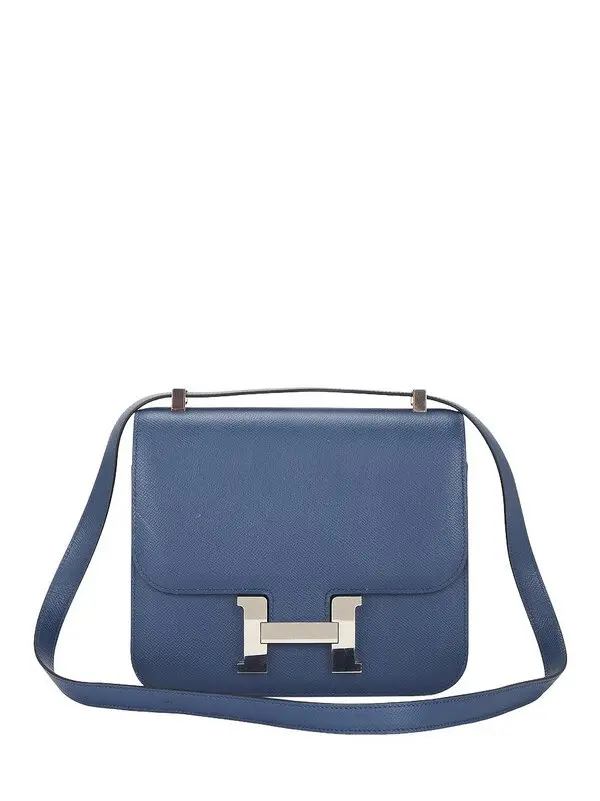 Hermès Epsom Constance 24 Shoulder Bag - Bleu Agate